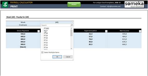 Payroll Calculator Excel Template To Calculate Taxes And Etsy India