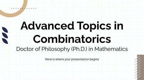 Advanced Topics In Combinatorics Doctor In Mathematics