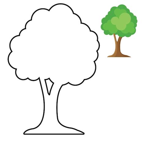 Premium Vector Tree Cartoon Outline
