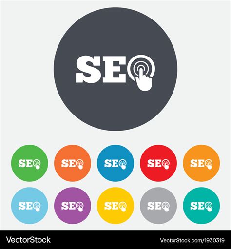 Seo Sign Icon Search Engine Optimization Symbol Vector Image