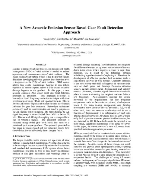 Pdf A New Acoustic Emission Sensor Based Gear Fault Detection Approach