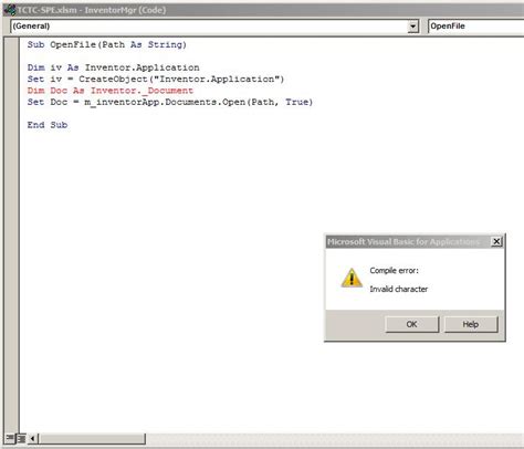 Solved How Do I Write A Macro In Excel To Open An Autodesk Inventor