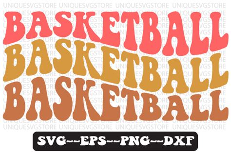 Basketball Wavy Retro Svg Design Graphic By Uniquesvgstore · Creative