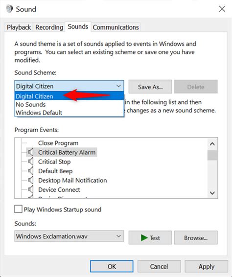 How To Customize The Sound Schemes For Windows 10 Digital Citizen