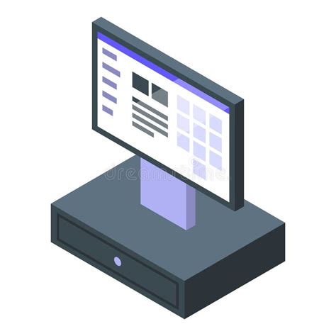 Modern Pos Terminal With Blank Screen Accepting Payment Isometric View Stock Illustration