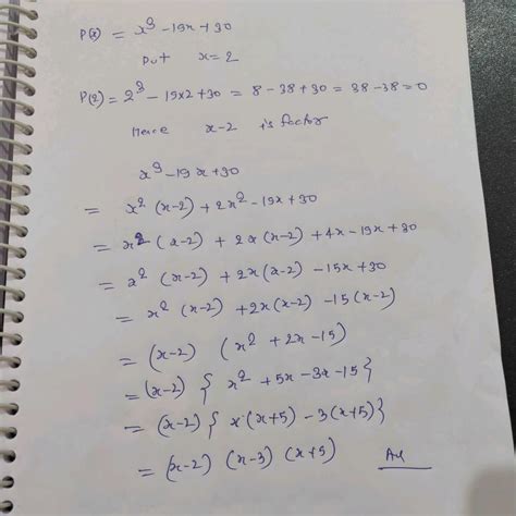 A Using Remainder And Factor Theorem Factorise The Following Polynomial X { 3 } 19 X