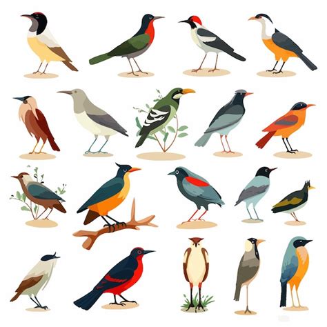 Premium Vector Different Kinds Of Birds Collection