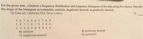 solved for the given data construct a frequency