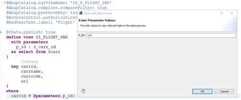 Parameterized Cds View With Odata Sapcodes