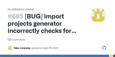 Bug Import Projects Generator Incorrectly Checks For New Projects