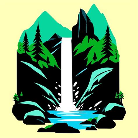 Ilustración de una cascada | Vector Premium