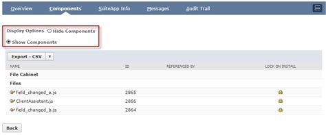 NetSuite Applications Suite Choosing To Hide Or Show Bundle Components