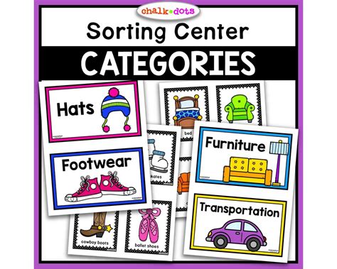 Category Sorting Classifying Objects Preschool Prek Kindergarten