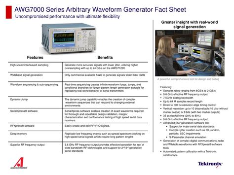 Ppt Awg7000 Series Arbitrary Waveform Generator Fact Sheet Powerpoint Presentation Id 1479659