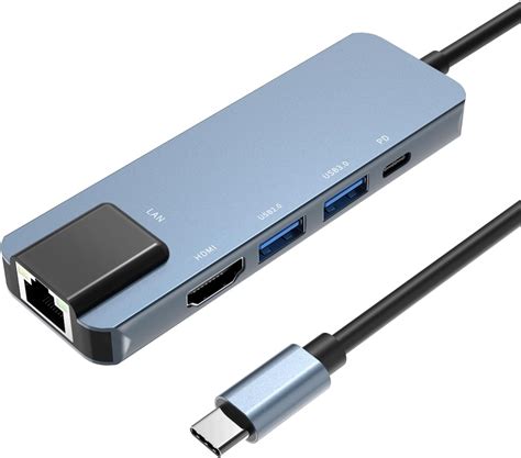 Amazon Usb C ハブ 5 In 1 Lanポート付き Hdmi 変換アダプタ ドッキングステーション Typec マルチポート 4k 30hz 100mrj45 有線lanポート