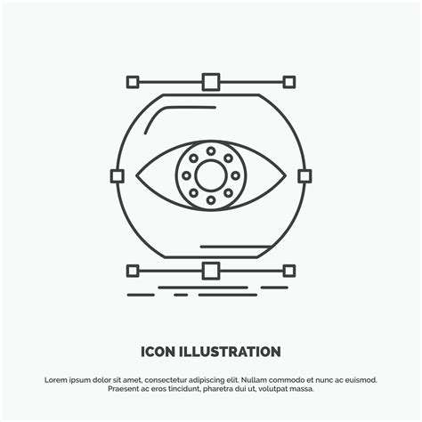 Visualize Conception Monitoring Monitoring Vision Icon Line Vector