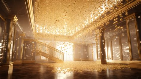 그랜드 살롱의 천장에서 떨어지는 금화의 3d 렌더링 돈 매력 그림 배경 일러스트 및 사진 무료 다운로드 Pngtree