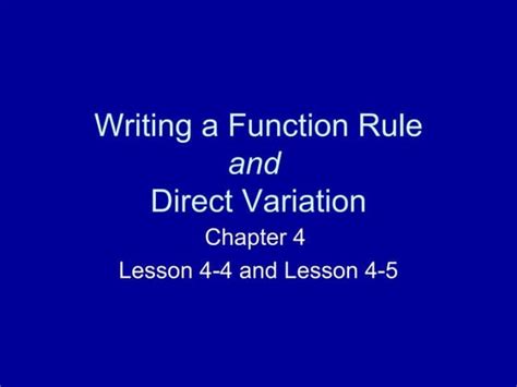 Mathematics 9 Lesson 4 A Direct Variation Ppt