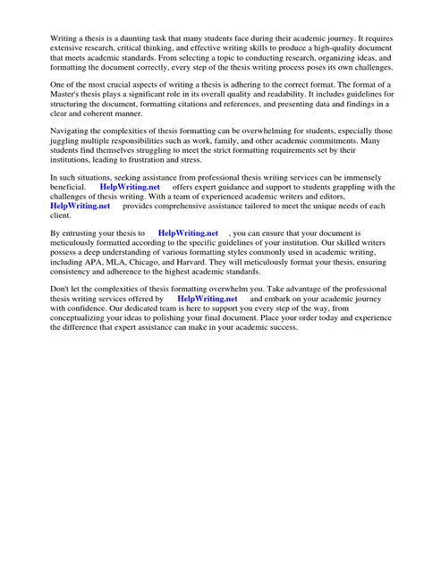 Ma Thesis Format Pdf Thesis