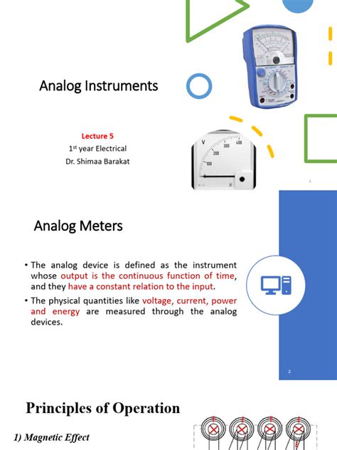 Lect 5 Analog Meter Pmmc Pdf Electrical Engineering Applied And
