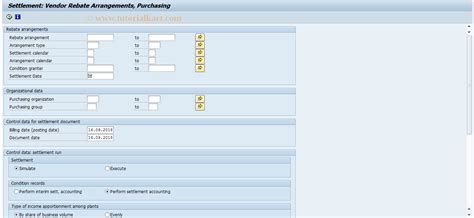 MEB4 SAP Tcode Settlement Re Vendor Rebate Arrs