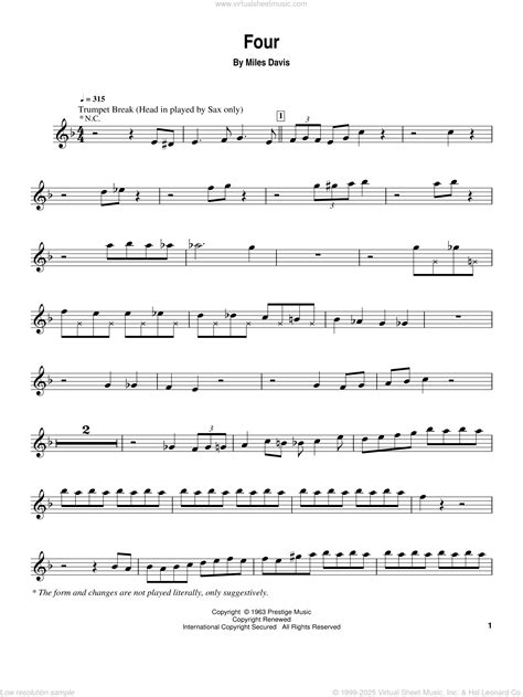 Four Sheet Music For Trumpet Solo Transcription Pdf