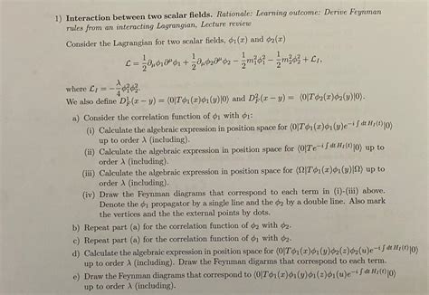 Solved Interaction Between Two Scalar Fields Rationale Chegg