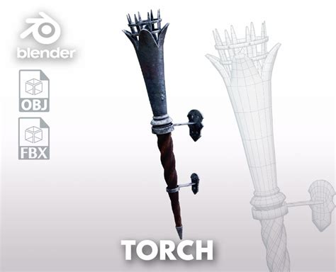 Torch Medieval Prop Pbr Low Poly 3d Model 3d Model Turbosquid 2140183