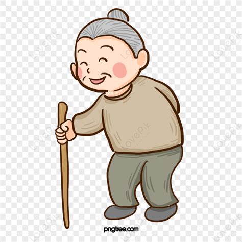 늙은 할머니 일러스트 목발 노인 요양소 어르신 늙은 여자 Png 일러스트 무료 다운로드 Lovepik