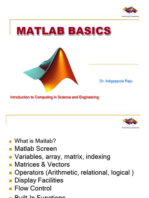 Basic Matlab Coursesa Pdf Matrix Mathematics Matlab