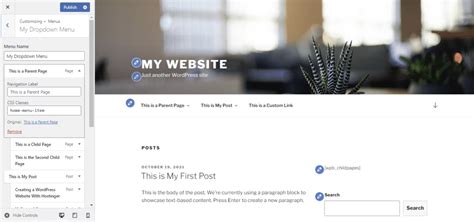 cara membuat menu di wordpress and sub menu drop down
