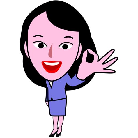 「ok」の合図を送っている女子社員キャラクターのイラスト コピペできる無料イラスト素材展
