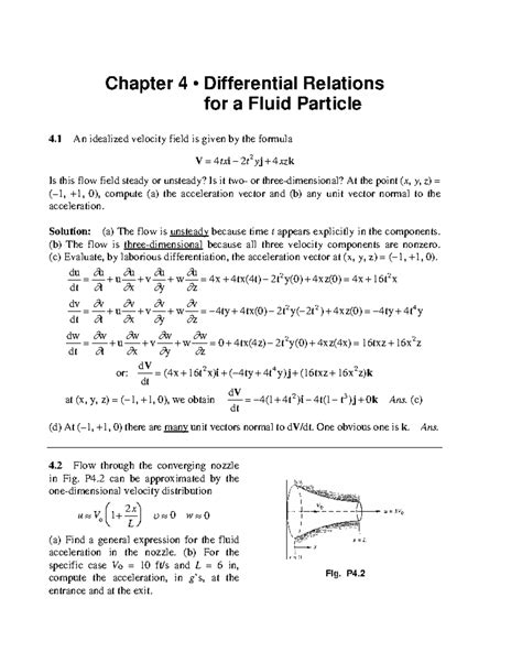 consider the steady two dimensional velocity field given by angela