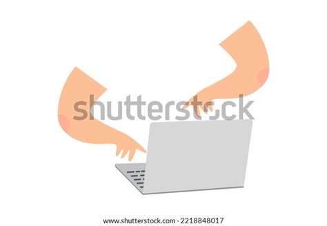 Hands Typing Laptop Keyboard Vector Businessman Stock Vector Royalty