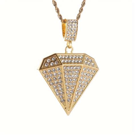Fashion Zircon Triangle Necklace For Men And Women Temu United Kingdom