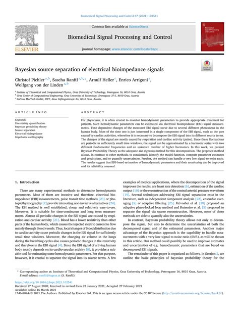 Download Pdf Bayesian Source Separation Of Electrical Bioimpedance