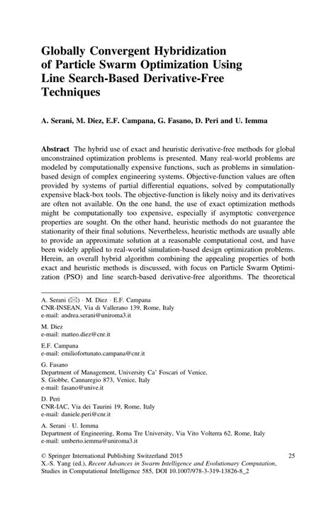 pdf globally convergent hybridization of particle swarm optimization