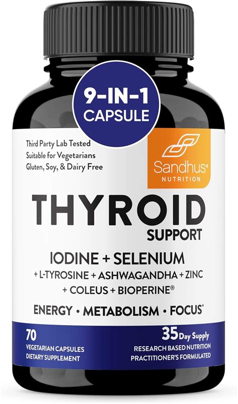 Sandhus Thyroid Support Complex With Selenium 200mcg Zinc 20mg Iodine 150mcg L