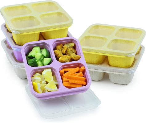 Mint Pantry® 6 Pack Snack Containers 4 Compartment Lunchable Containers Reusable Wayfair
