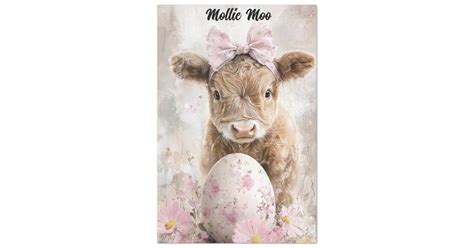 Decoupage Easter Highland Calf Mollie Moo Custom Tissue Paper Zazzle