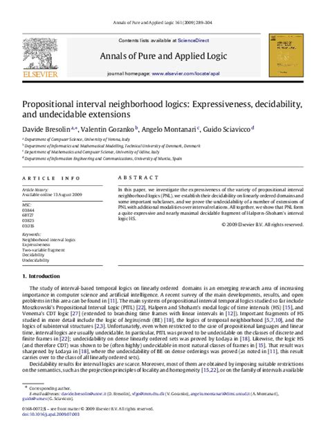 Pdf Propositional Interval Neighborhood Logics Expressiveness