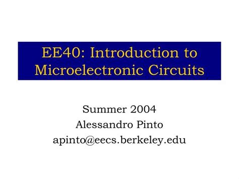 Ppt Ee40 Introduction To Microelectronic Circuits Powerpoint