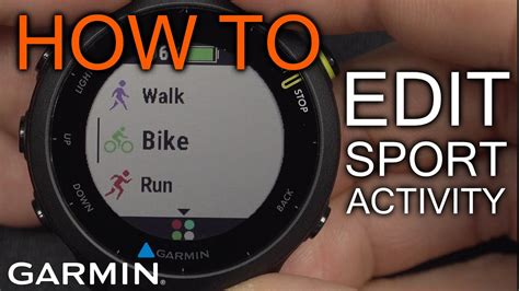 How To Use And Edit Sport Activity On Garmin Forerunner 55 Youtube