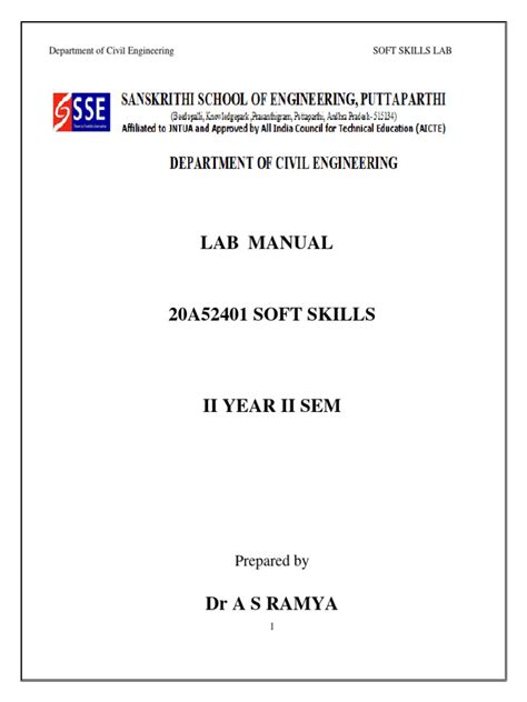 Soft Skills Lab Manual Sse Pdf Asana Emotional Intelligence