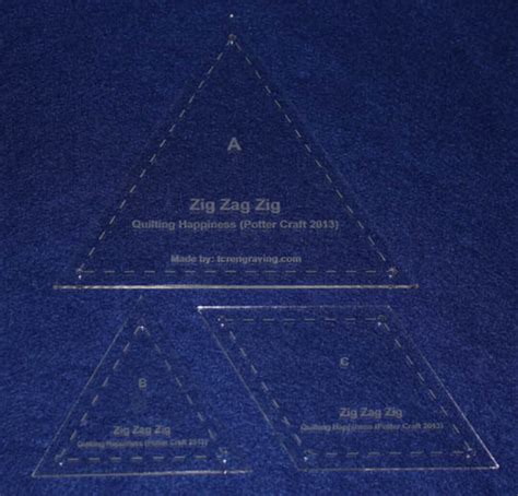 3 Piece Zig Zag Zig Template Set 18 Clear Acrylic Template For Quilting Sewing Applique