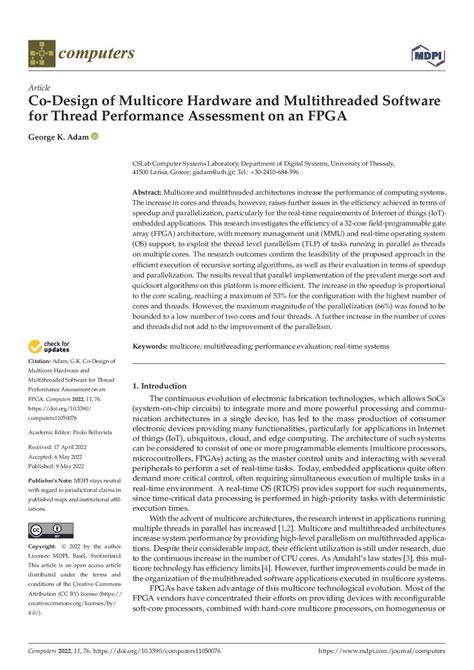 Co Design Of Multicore Hardware And Multithreaded Software For Thread Performance Assessment On