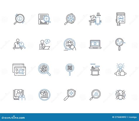 Review Line Icons Collection Critique Evaluation Analysis Appraisal