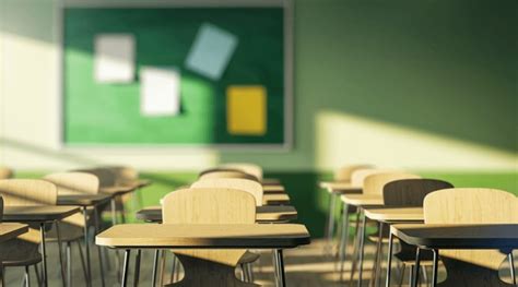 8 Hundred Classroom Desks Interior Yellow Empty Royalty Free Images