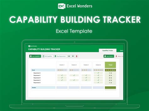 Capability Building Tracker Excel Template Organizational Growth Management Tool Performance