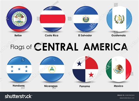 Central America Countries Flags